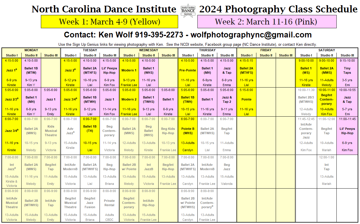 Photography Sessions Spring 2023